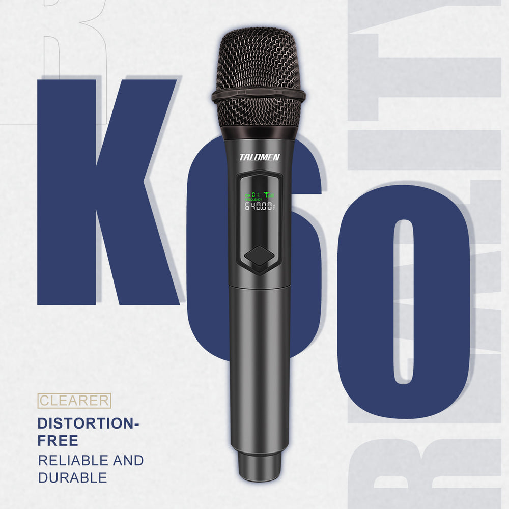 Talomen K60-2 | デュアル・ワイヤレス・ハンドヘルド・ダイナミック・マイクロホン