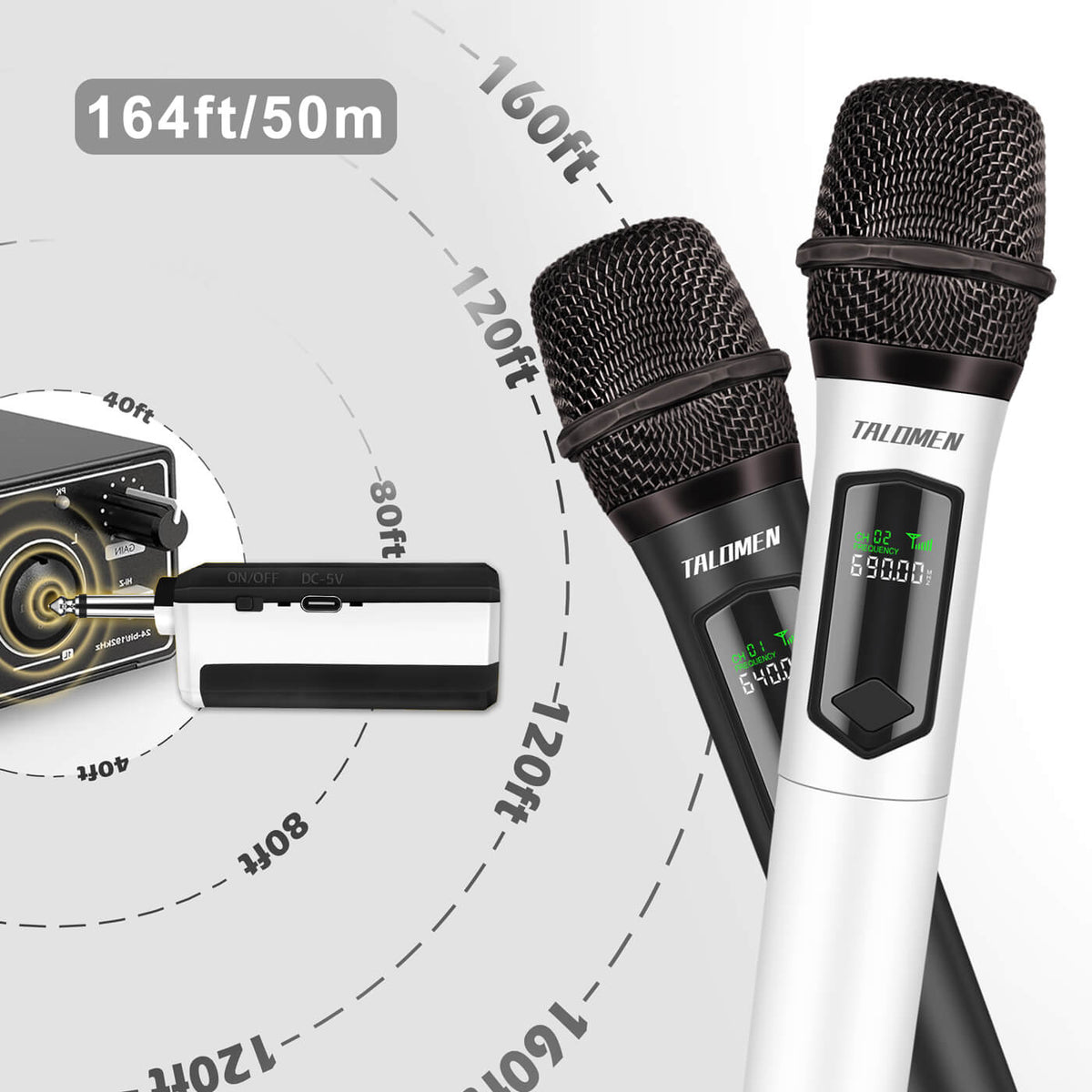 Talomen K60-2 | デュアル・ワイヤレス・ハンドヘルド・ダイナミック・マイクロホン